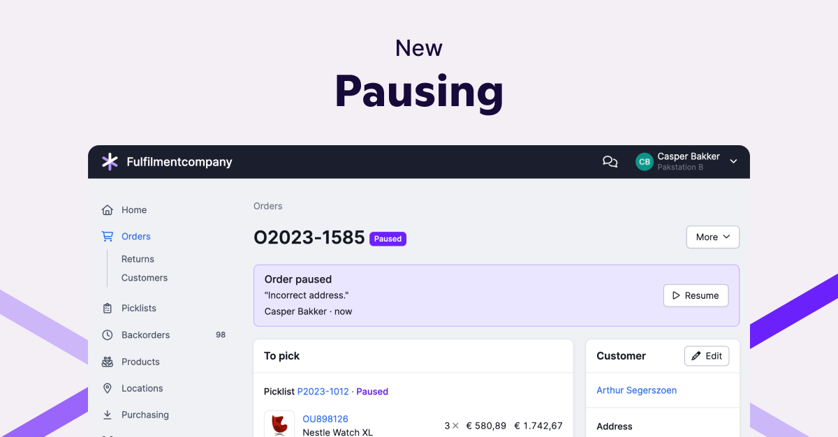 New: Pausing - Picqer Blog