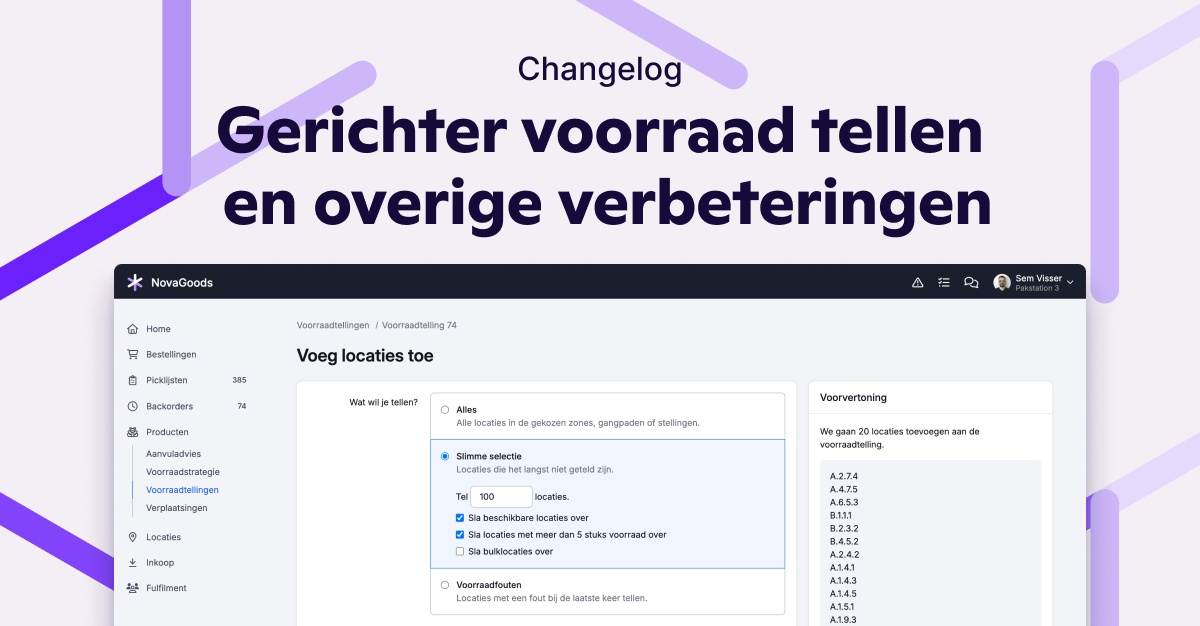 Changelog: gerichter voorraad tellen en meer - Picqer Blog