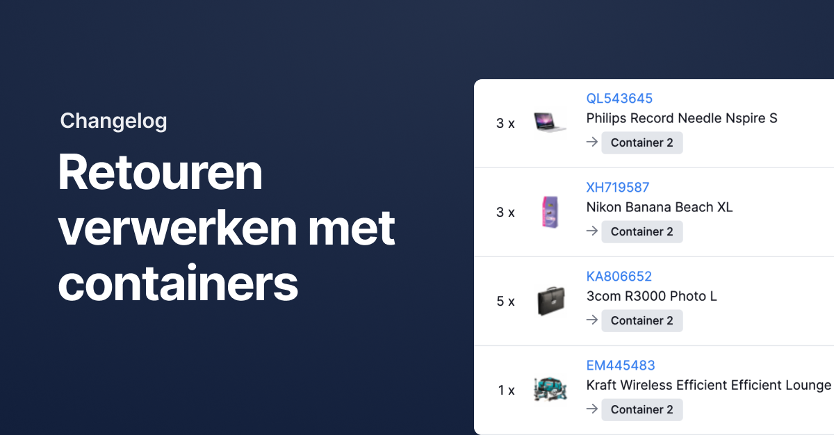 Changelog: Retouren met containers