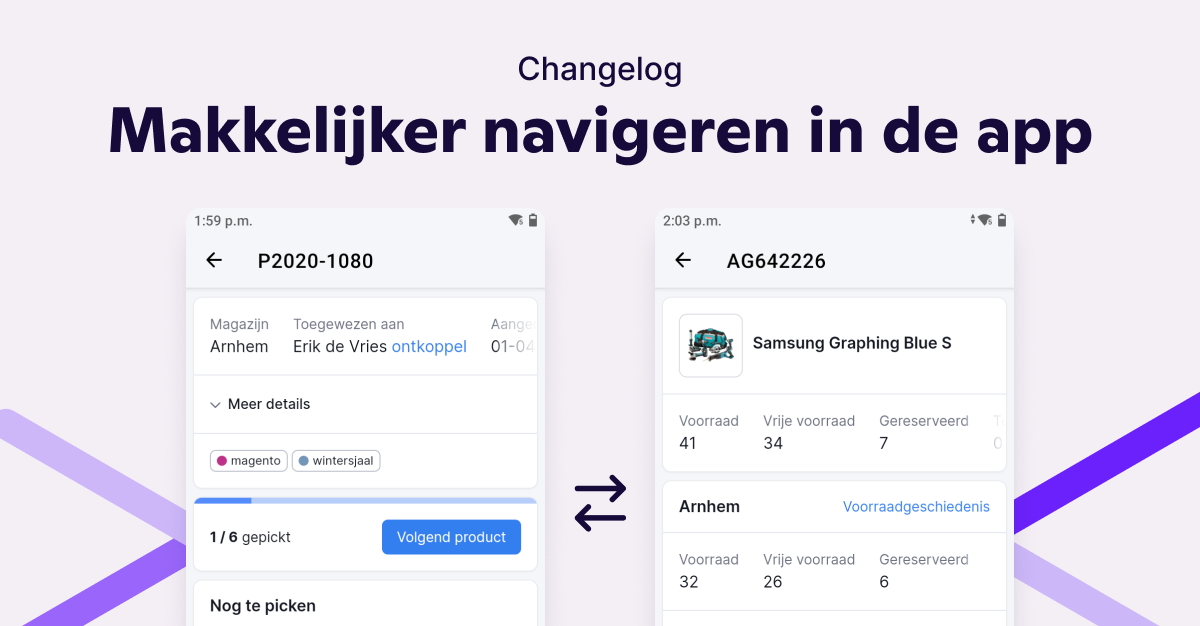 Changelog: Verbeteringen aan de app navigatie en API - Picqer Blog