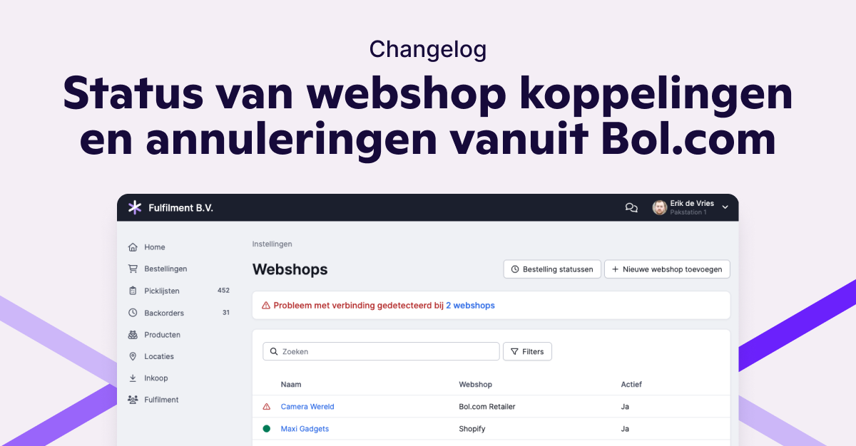 Changelog: Status of webshop links and cancellations from Bol.com - Picqer Blog